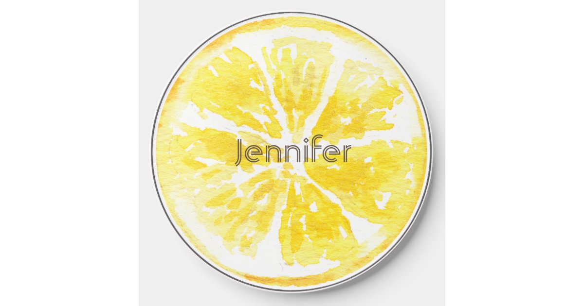 Custom Yellow and White Lemon Wireless Charger | Zazzle