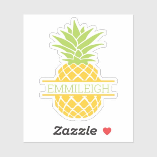 Custom Yellow Green Pineapple Sticker | Zazzle