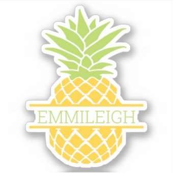Custom Yellow Green Pineapple Sticker | Zazzle