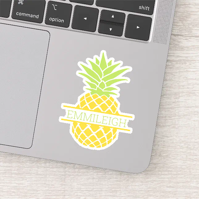 Custom Yellow Green Pineapple Sticker | Zazzle
