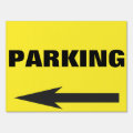 Custom Yellow Parking Road Sign with arrow | Zazzle