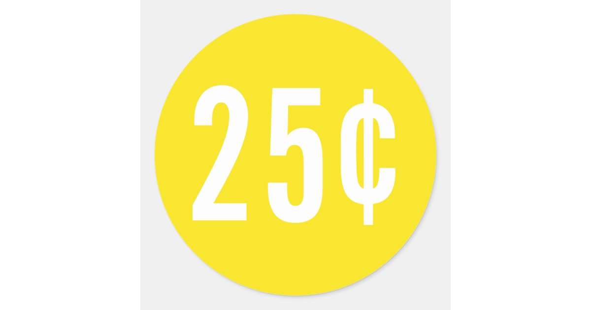 Custom Yellow Price Sticker | Zazzle