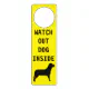 Custom Yellow Watch Out Dog Inside Warning Text Door Hanger | Zazzle