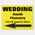 Custom Yellow Wedding Road Sign with address | Zazzle