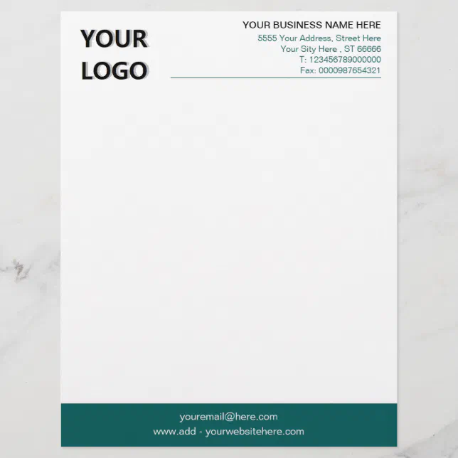 Custom Your Business Letterhead Template with Logo | Zazzle