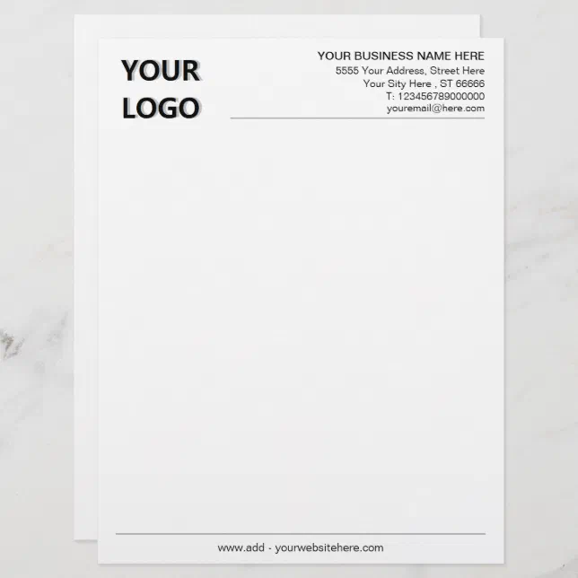 Custom Your Business Letterhead with Logo | Zazzle