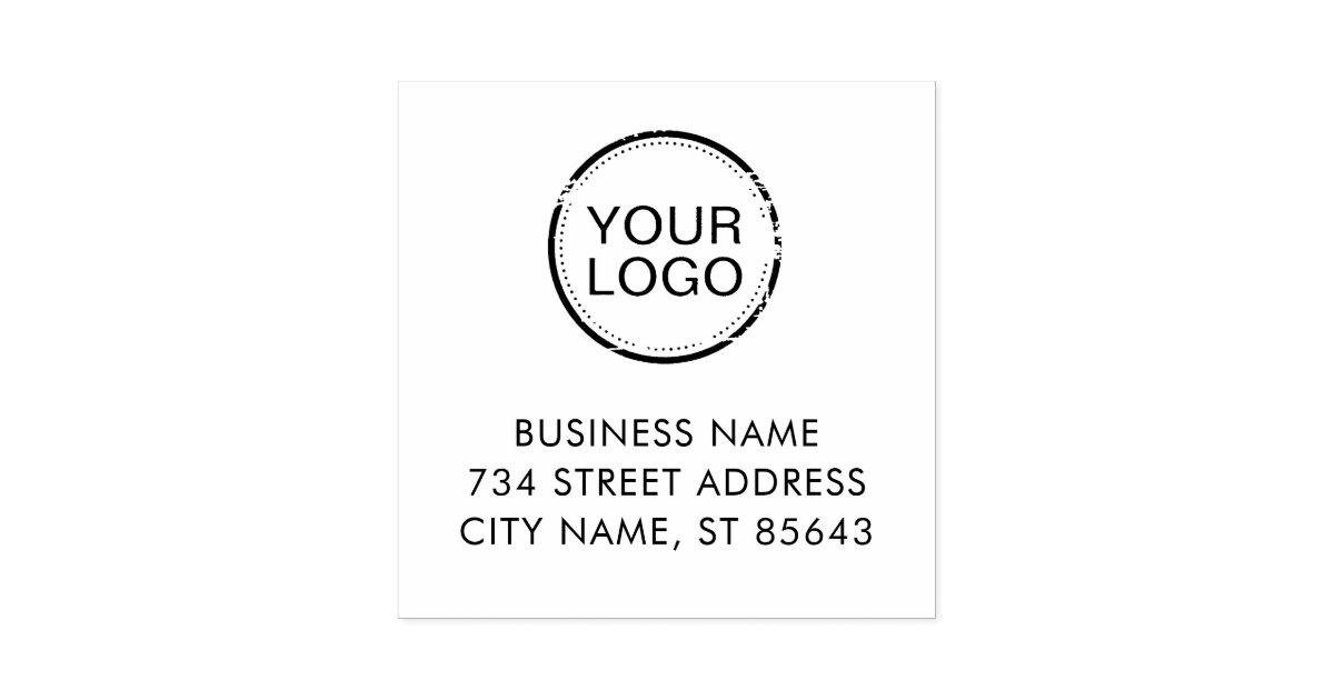 Custom Your business Logo Address Rubber Stamp | Zazzle