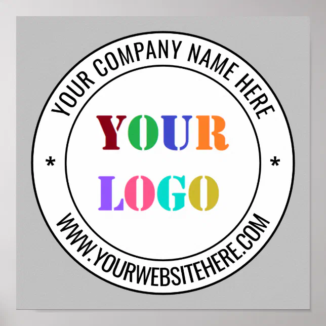 Custom Your Business Logo Name Website Poster | Zazzle