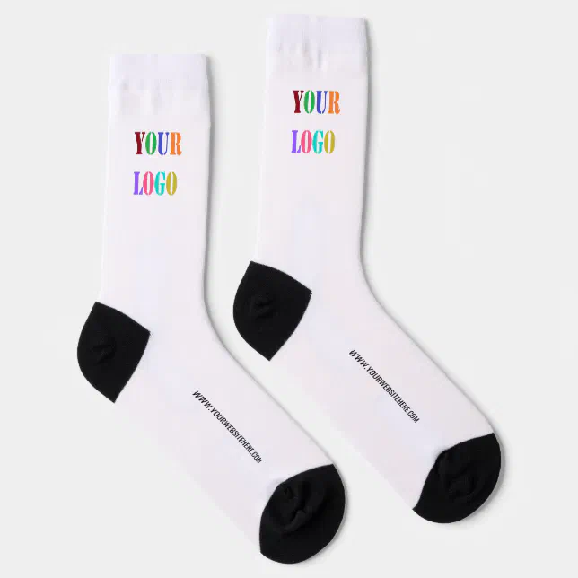 Custom Your Company Logo and Text Business Socks | Zazzle