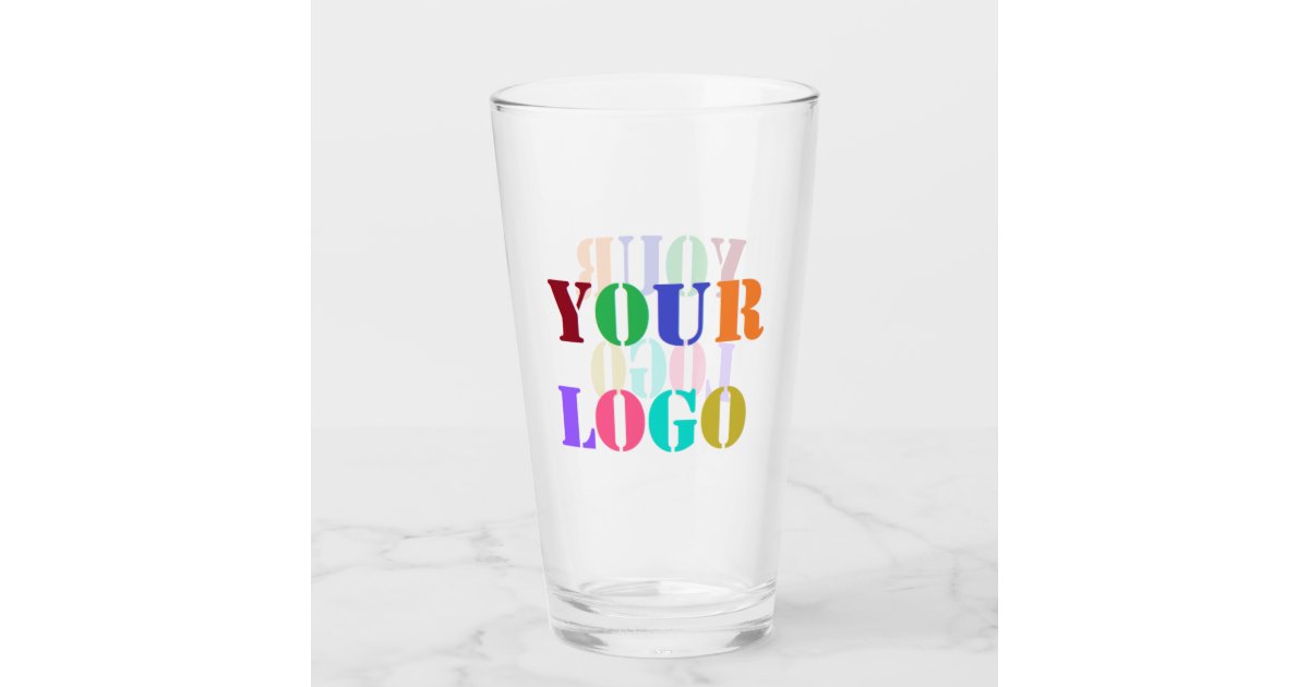 Custom Your Company Logo Business Promotion Glass | Zazzle