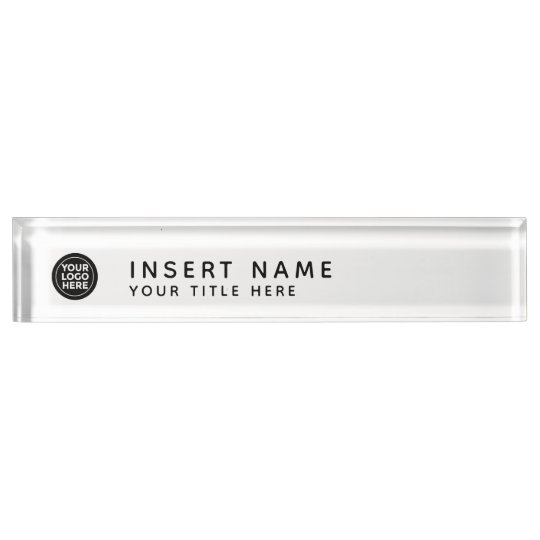 Custom Your Company Logo Desk Name Plate | Zazzle.com