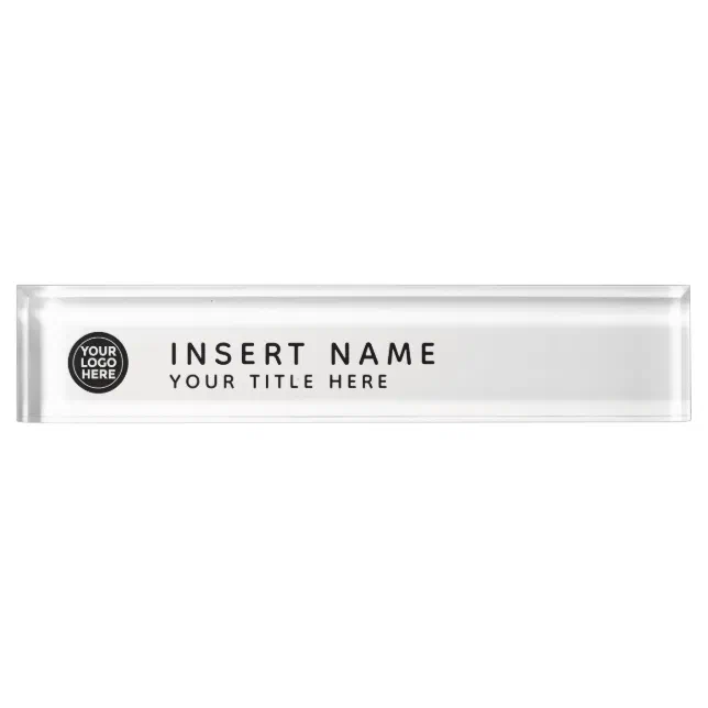 Custom Your Company Logo Desk Name Plate | Zazzle