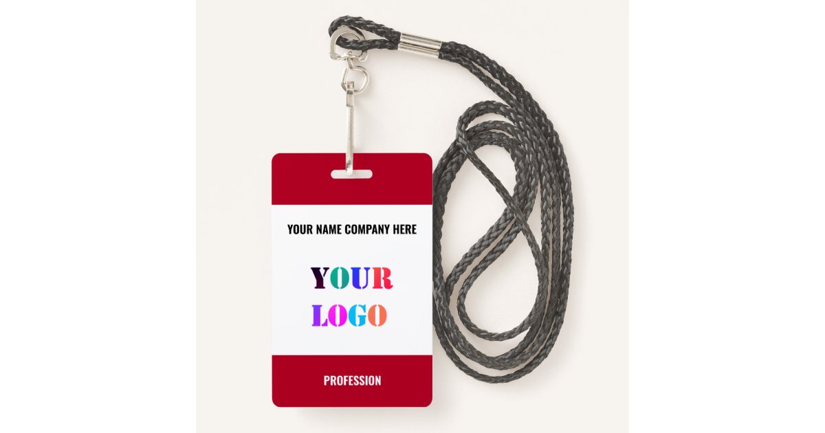 Custom Your Company Logo Info Name Business Badge | Zazzle