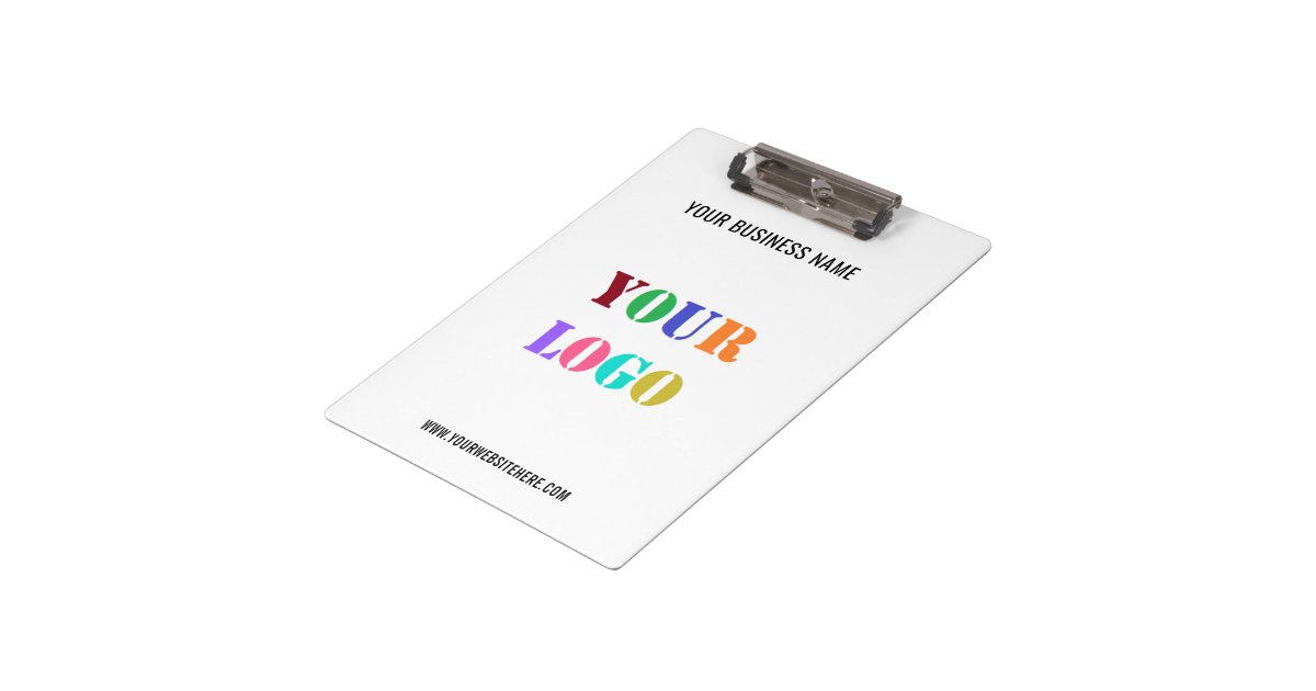 Custom Your Company Logo Text Business Clipboard | Zazzle