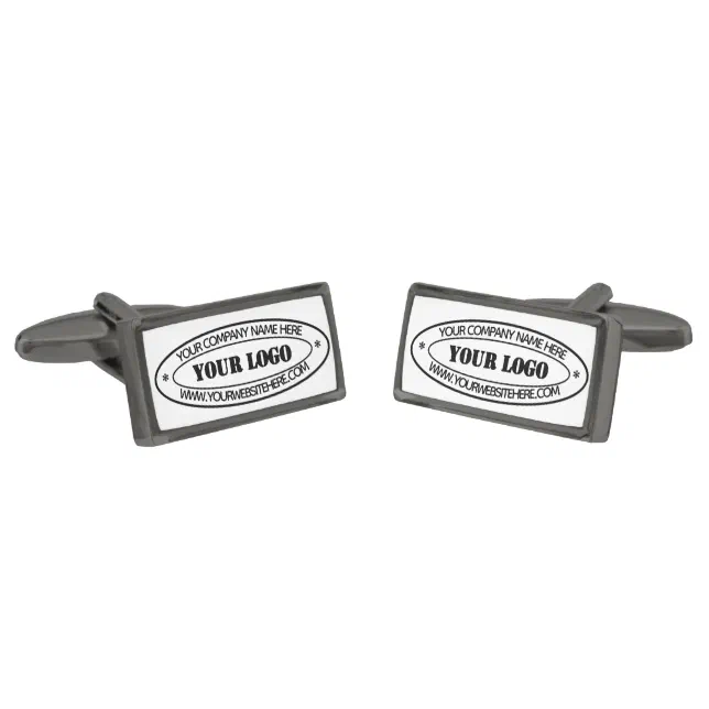Custom Your Company Logo Text Business Cufflinks | Zazzle