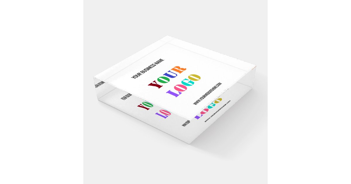Custom Your Logo and Text Personalized Paperweight | Zazzle