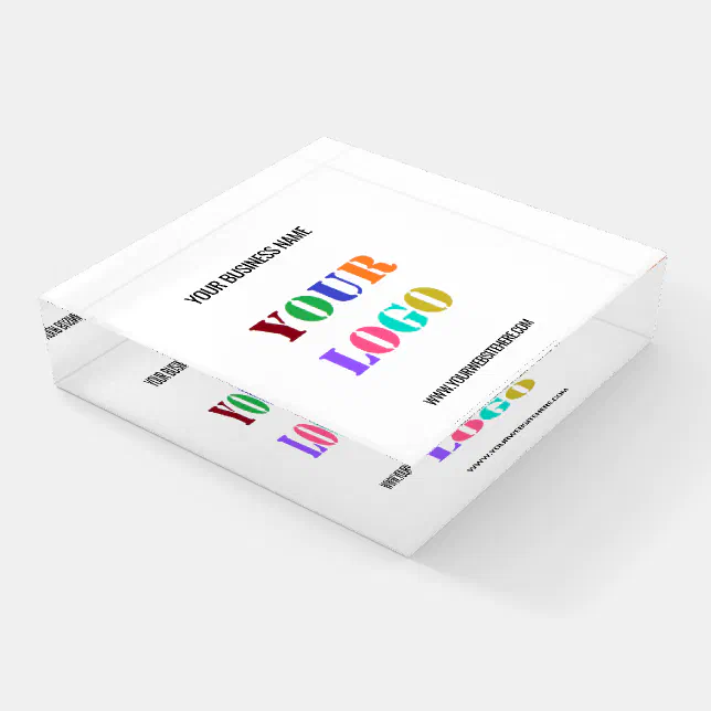 Custom Your Logo and Text Personalized Paperweight | Zazzle