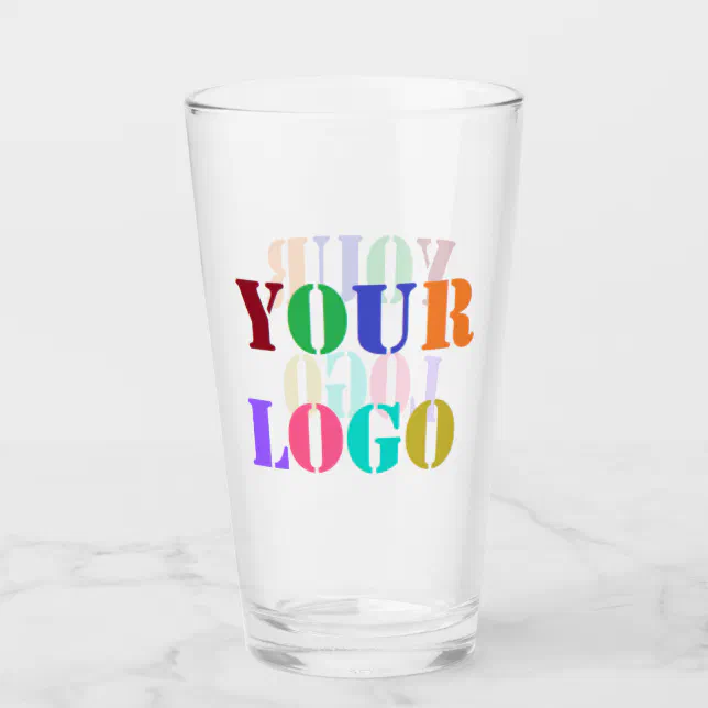 Custom Your Logo Business Promotional Glass | Zazzle