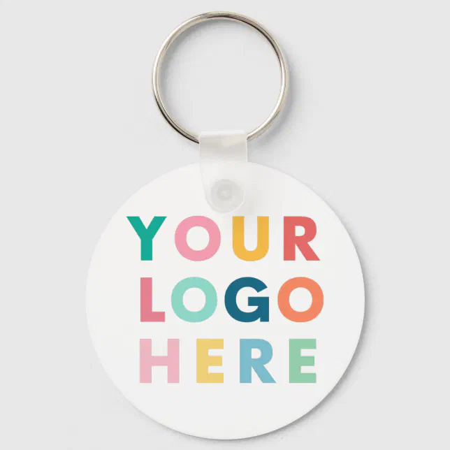Custom Your Logo Here Business Company Corporate Keychain | Zazzle