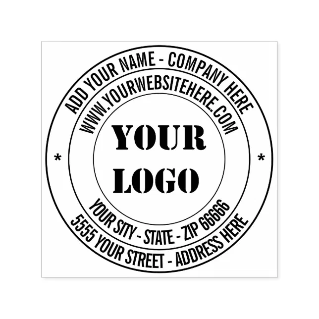Custom Your Logo Name Address Self-Inking Stamp | Zazzle