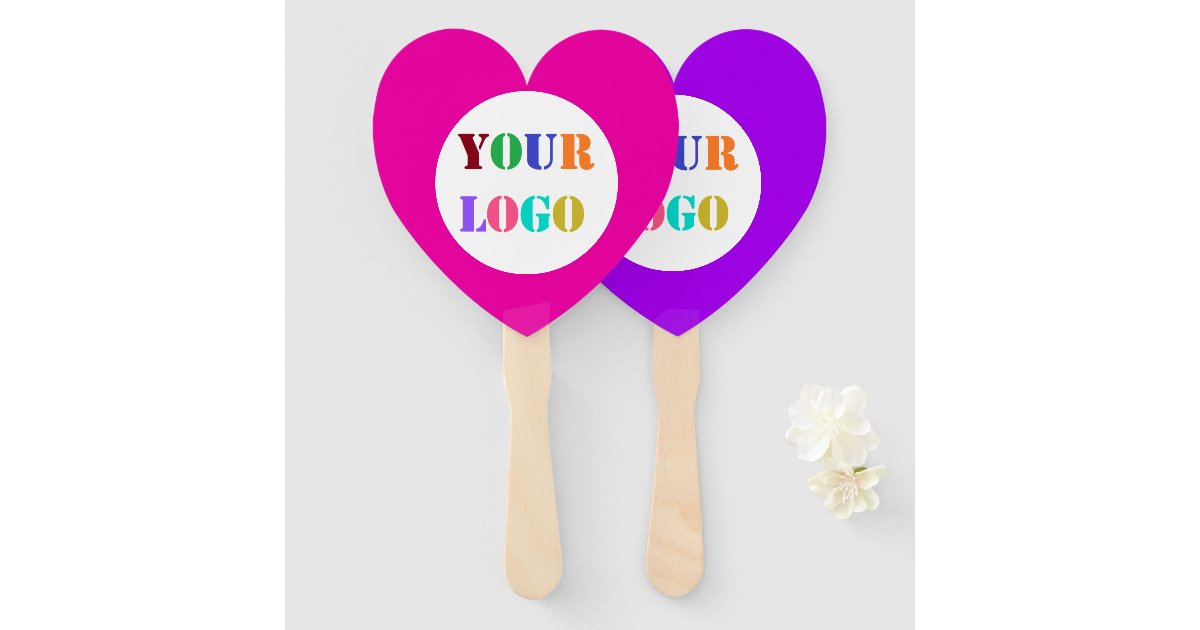 Custom Your Logo or Photo Hand Fan Choose Color | Zazzle