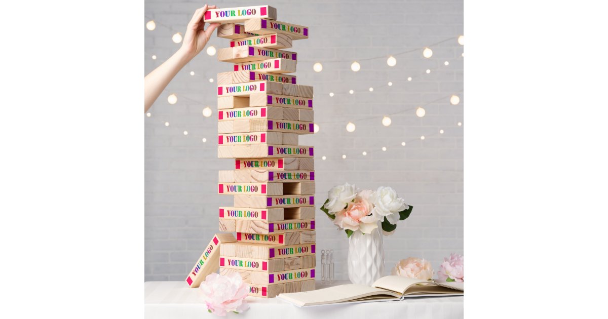 Custom Your Logo or Photo Topple Tower Example | Zazzle