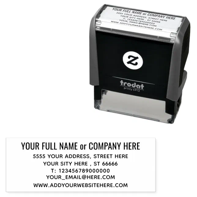 Custom Your Name Address Website Phone Email Stamp | Zazzle