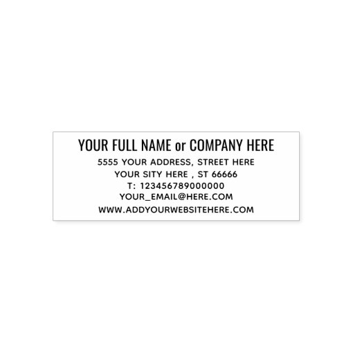 Custom Your Name Address Website Phone Email Stamp | Zazzle