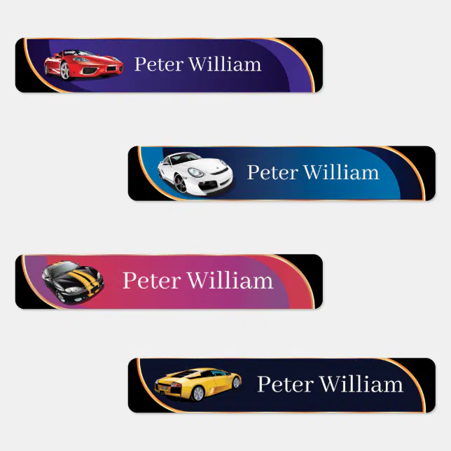 Custom Your Name Cars Elegant High School Labels | Zazzle