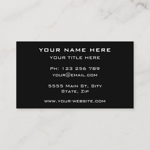 Custom Your Own Design Black Business Card | Zazzle