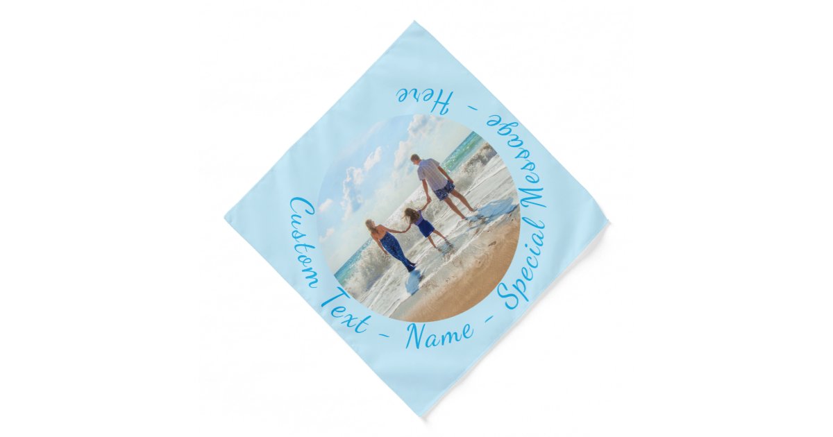 Custom Your Photo Bandana with Text Personalized | Zazzle