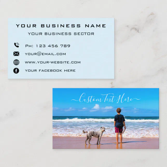 Custom Your Photo Business Card with Text Info | Zazzle
