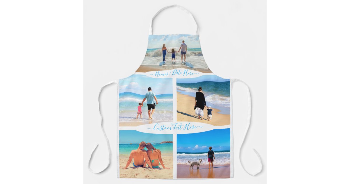 Custom Your Photo Collage Apron with Text | Zazzle