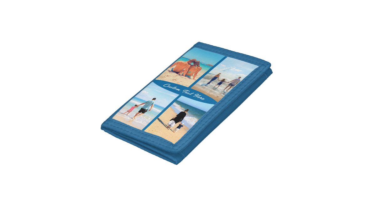 Custom Your Photo Collage Wallet with Text Name | Zazzle
