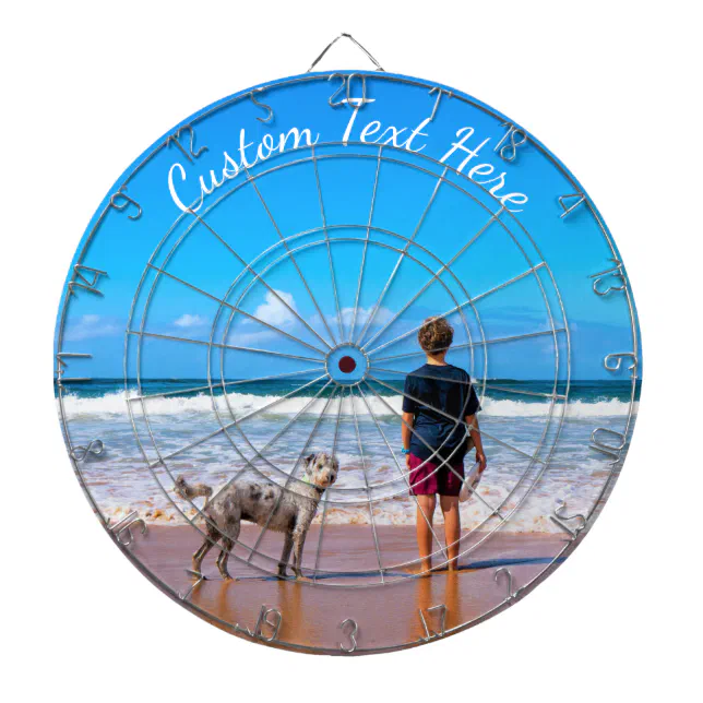 Custom Your Photo Dart Board Gift with Text | Zazzle