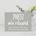 Custom Zip code Add Details We've Relocated Moving Announcement | Zazzle
