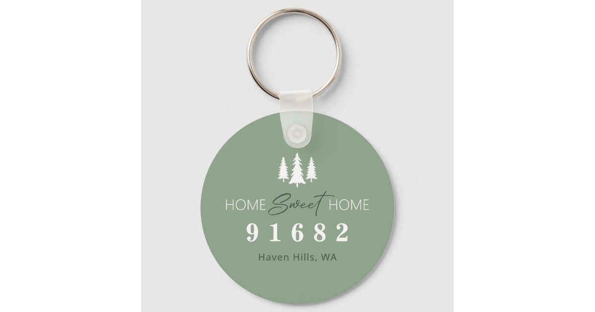 Custom Zip Code New Home Keychain | Zazzle