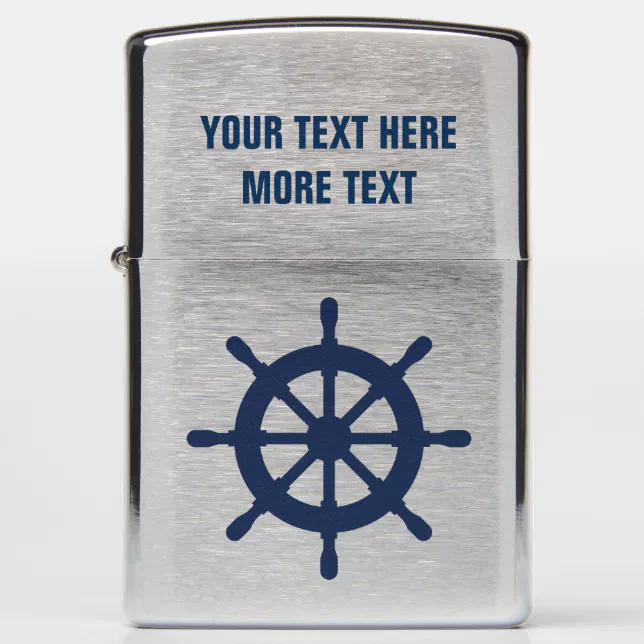 Custom Zippo Pocket Lighter with nautical logo | Zazzle