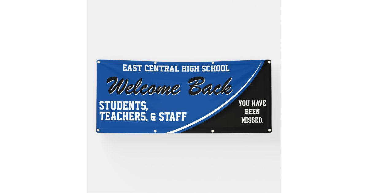 Custome Blue Welcome Back to School Banner | Zazzle