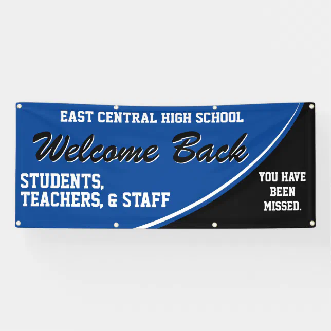 Custome Blue Welcome Back to School Banner | Zazzle