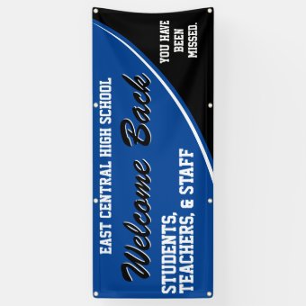 Custome Blue Welcome Back to School Banner | Zazzle