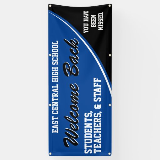 Custome Blue Welcome Back to School Banner | Zazzle