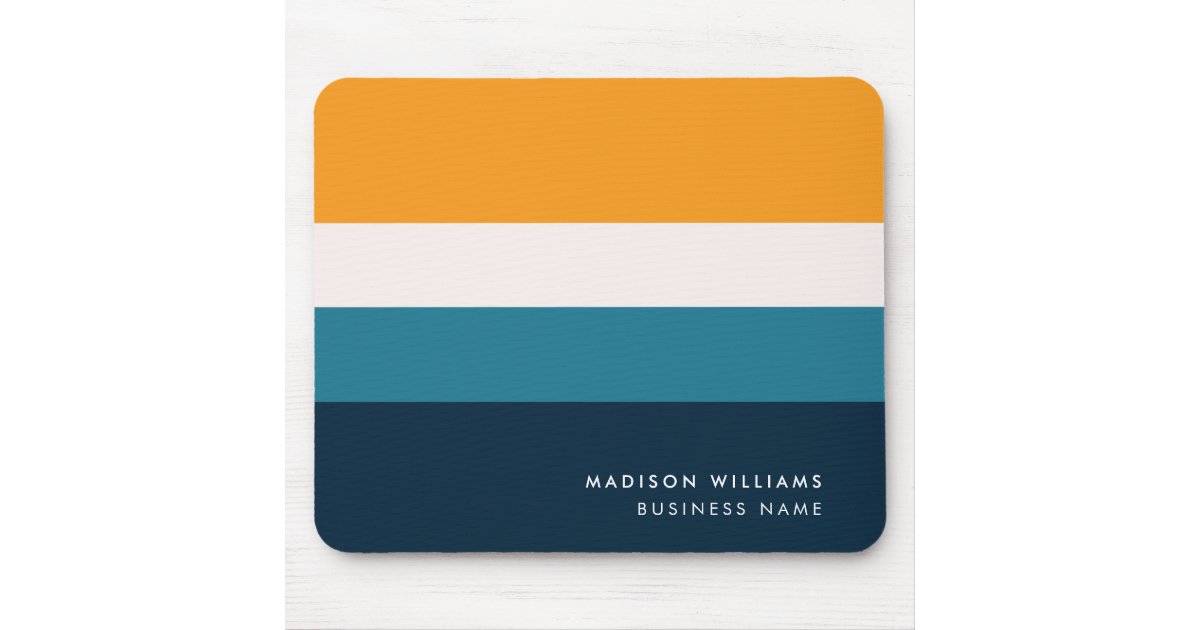 Custome Colorblock Horizontal Stripe Monogram Mous Mouse Pad | Zazzle