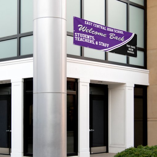 Custome Purple Welcome Back to School Banner | Zazzle