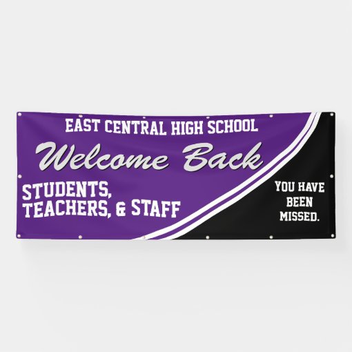 Custome Purple Welcome Back to School Banner | Zazzle