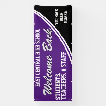 Custome Purple Welcome Back to School Banner | Zazzle