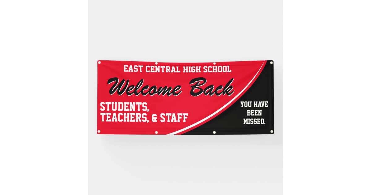 Custome Red Welcome Back to School Banner | Zazzle