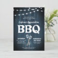 Customer Appreciation BBQ Rustic Blue Invitation | Zazzle