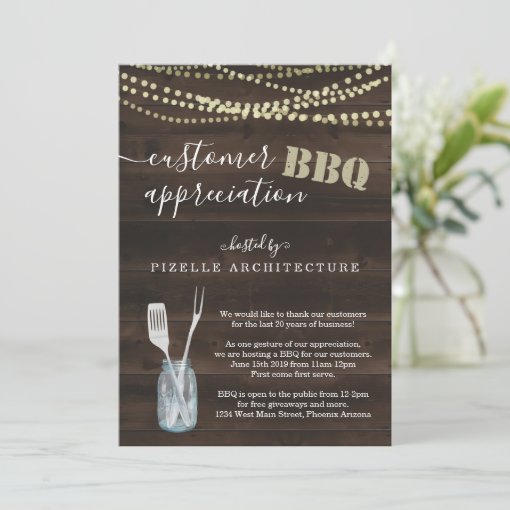 Customer Appreciation Business BBQ Party Invitation | Zazzle