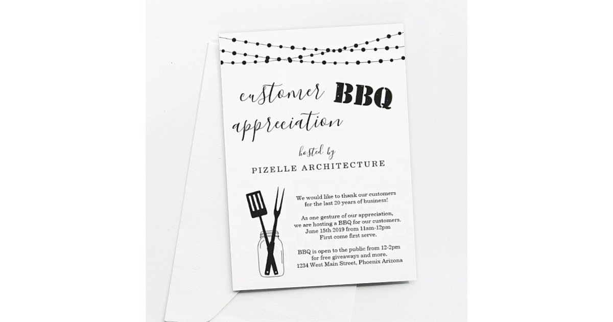 Customer Appreciation Business BBQ Party Invitation | Zazzle